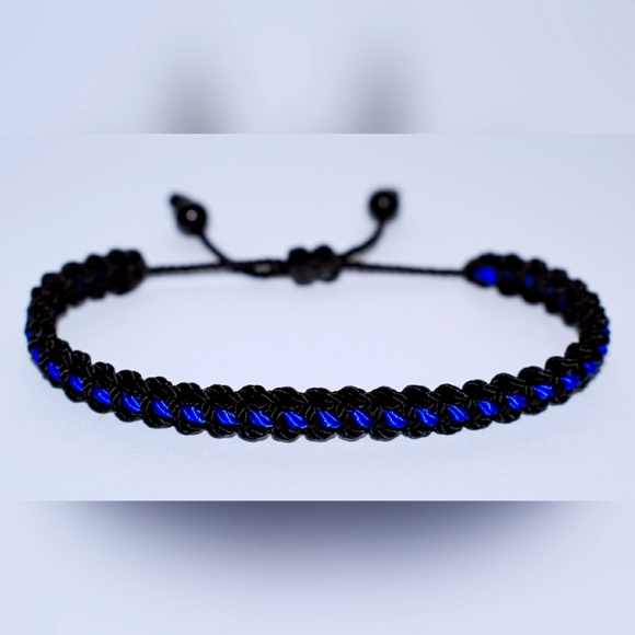 Handmade | Jewelry | Police Thin Blue Line Bracelet For Man And Woman ...